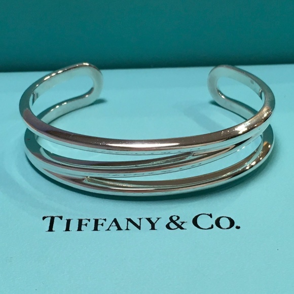 Tiffany & Co. | Jewelry | Tiffany Co Silver 925 Open Diagonal Cuff | Poshmark